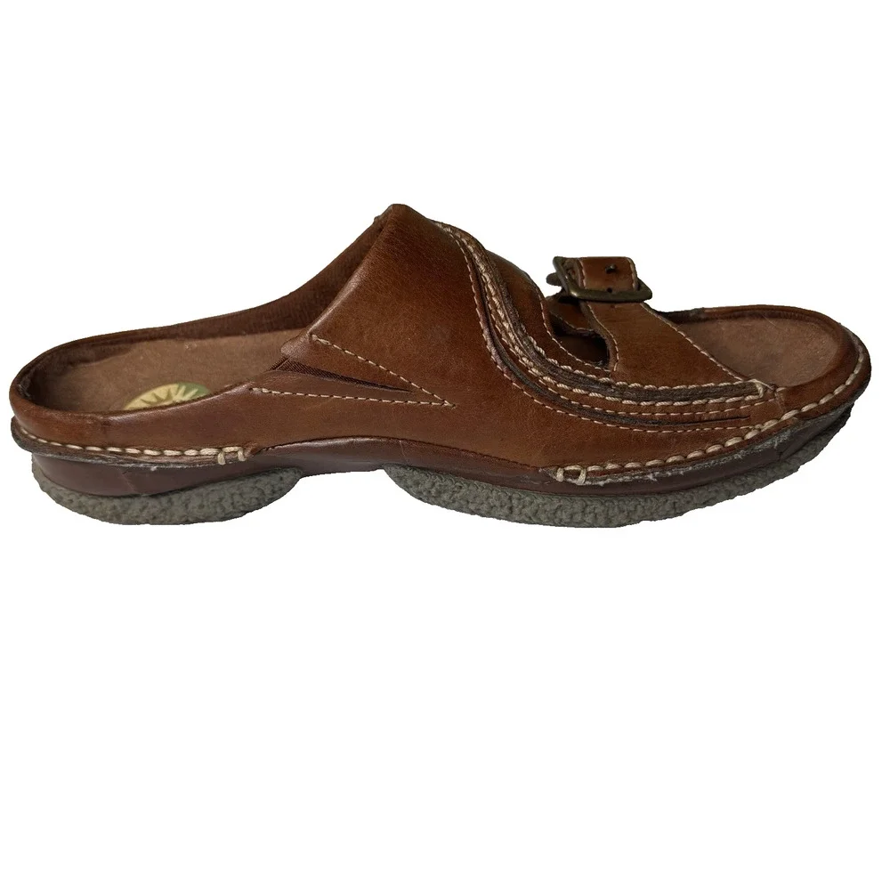 Earth | Shoes | Vintage Earth Shoes Yukon Leather Slide Sandals With ...